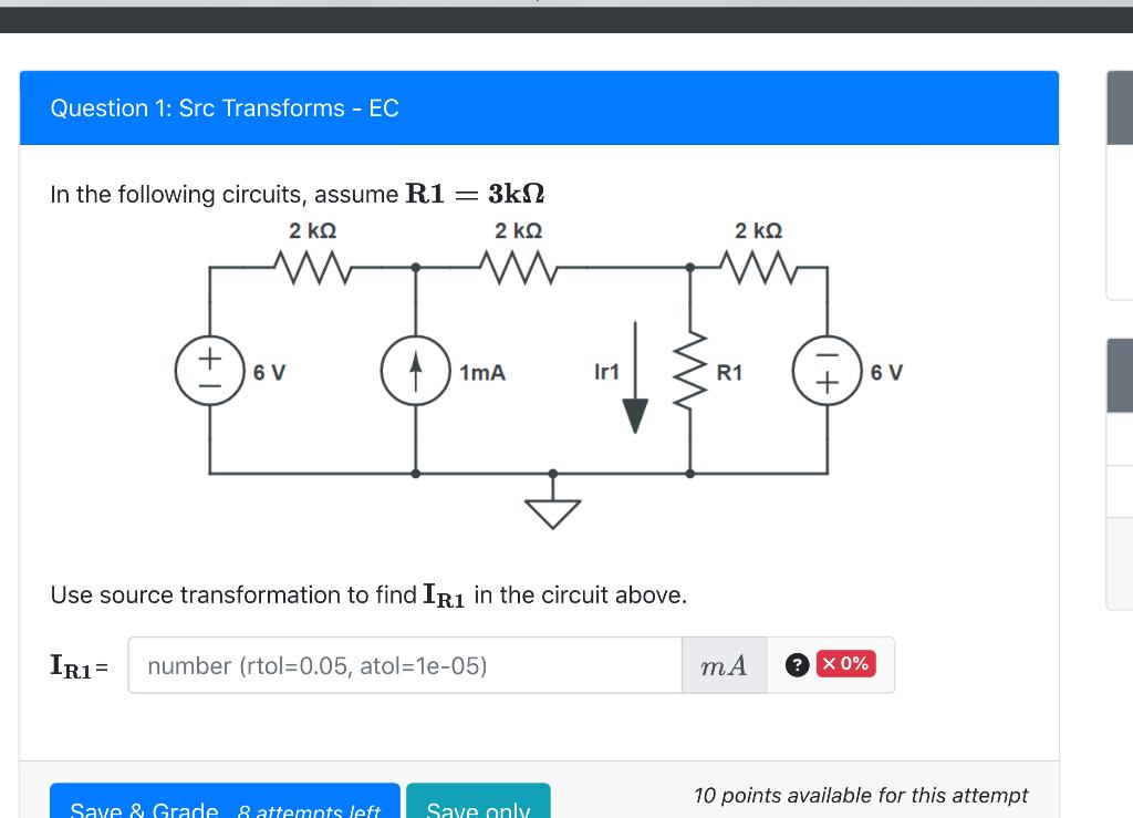 Solved In the following circuits, assume R1=3kΩ Use source | Chegg.com