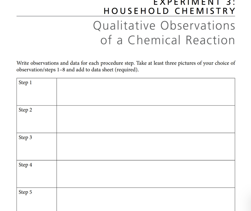 Solved Write observations and data for each procedure step. | Chegg.com