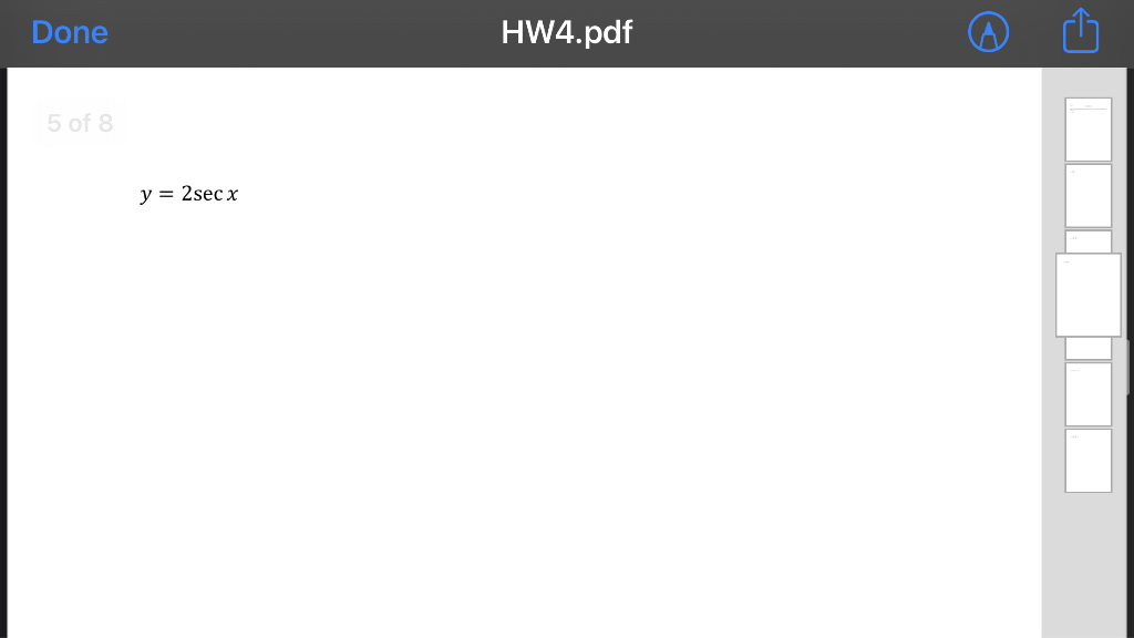 Solved Done HW4.pdf 5 of 8 y = 2 secx Done HW4.pdf 7 of | Chegg.com