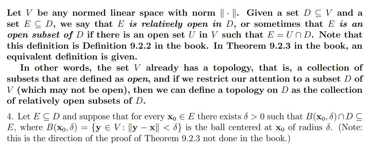 Solved Let V be any normed linear space with norm ∥⋅∥. Given | Chegg.com