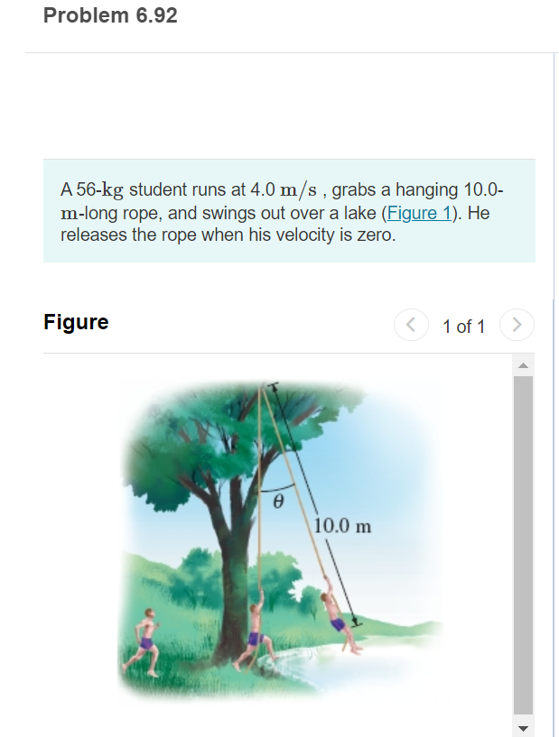 Solved 1. What is the angle θθ when he releases the | Chegg.com