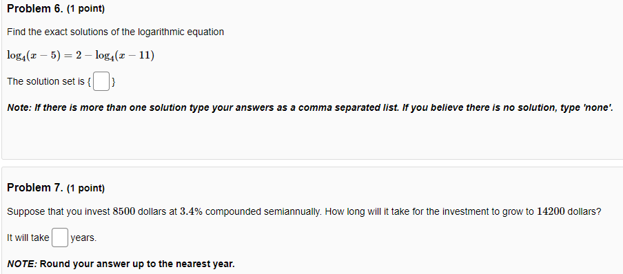 Solved Problem 6. (1 point) Find the exact solutions of the | Chegg.com