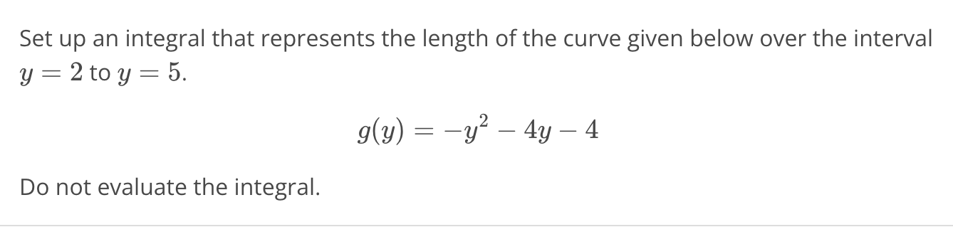 Solved Set up an integral that represents the length of the | Chegg.com