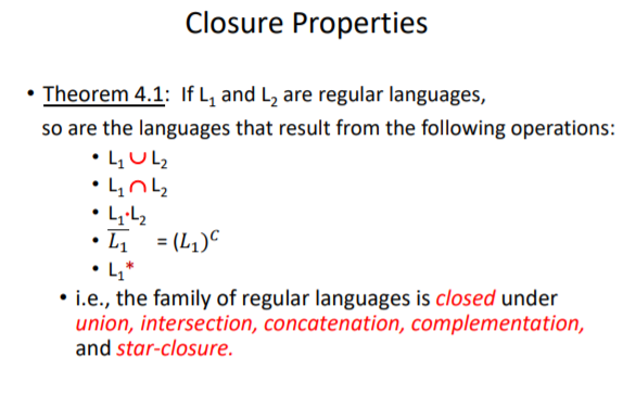 Solved Closure Properties • Theorem 4.1: If L, and L, are | Chegg.com