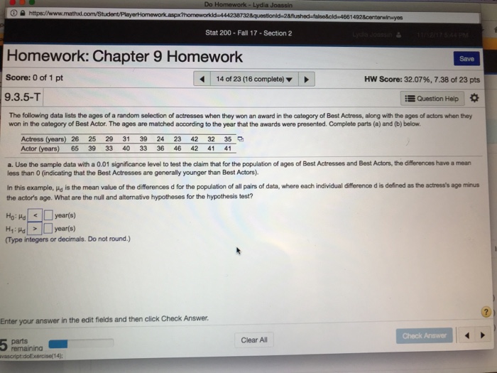 Solved Stat 200 Fall 17-Section 2 Homework: Chapter 9 | Chegg.com