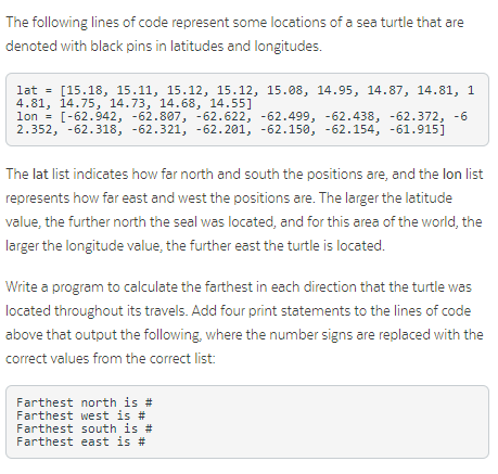 Solved The following lines of code represent some locations | Chegg.com