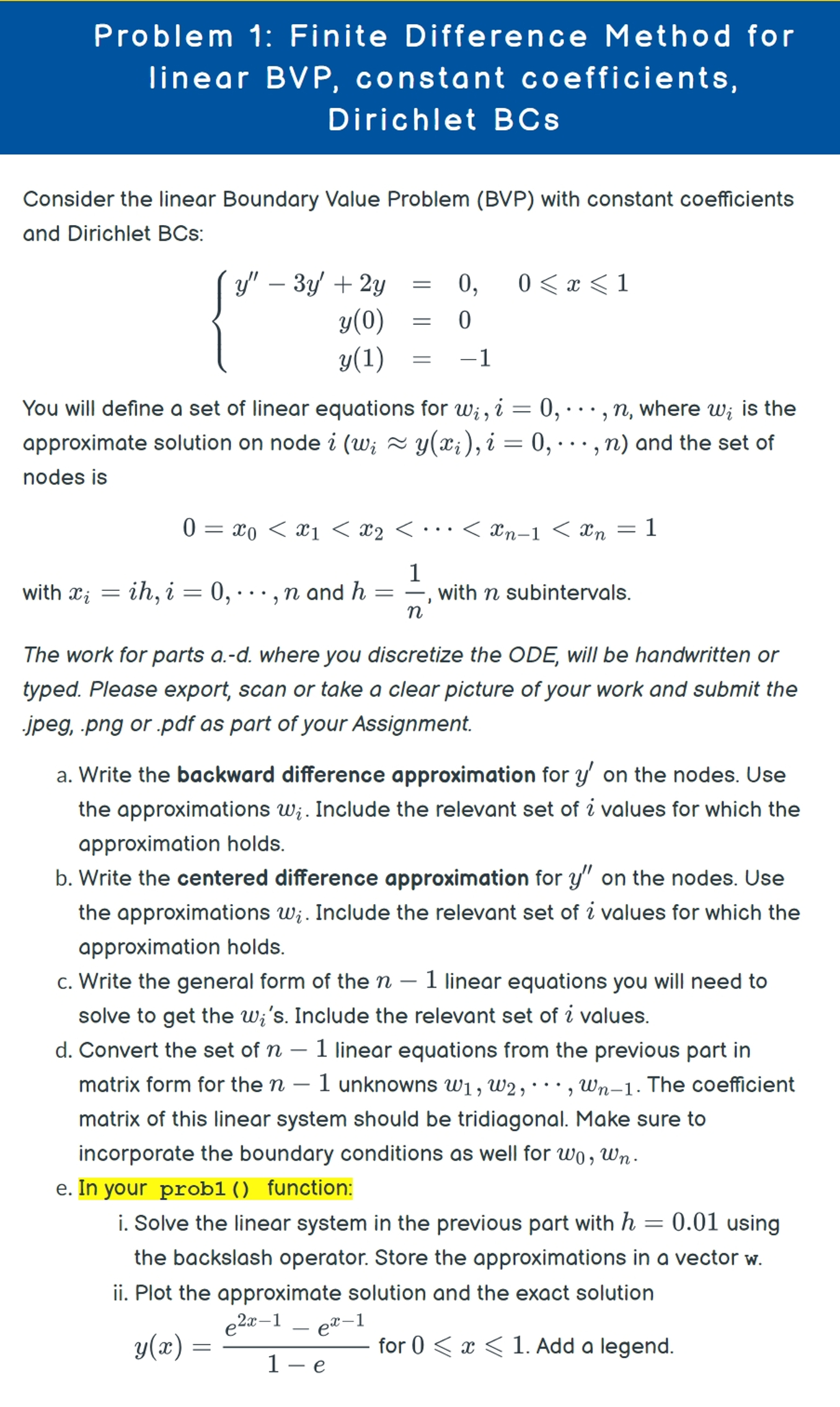 Solved Please handwrite parts a-d, ﻿and then solve the | Chegg.com