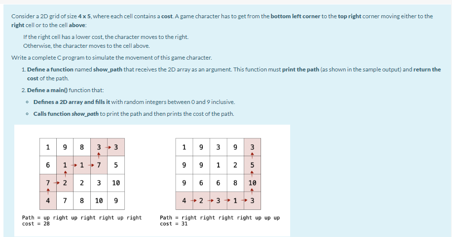 Solved Consider a 2D grid of size 4 x 5, where each cell | Chegg.com