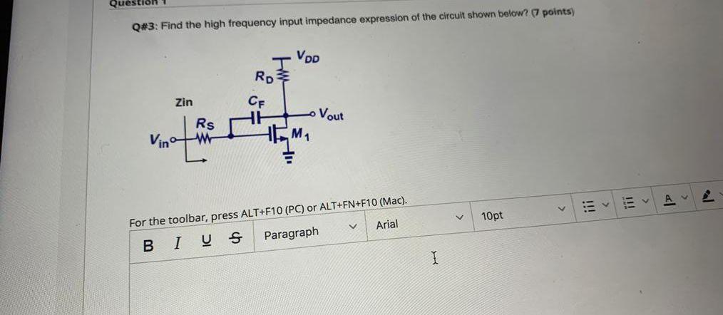 Solved Q#3: Find the high frequency input impedance | Chegg.com