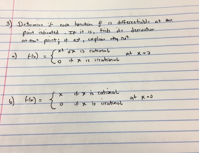 Solved Determine if each function F is differentiable at the | Chegg.com