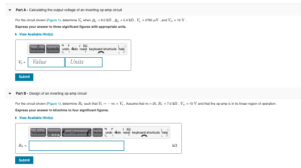 Solved Part A Calculating the output voltage of an inverting | Chegg.com