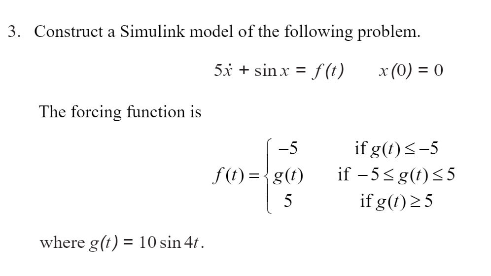 Solved 3 Construct A Simulink Model Of The Following 