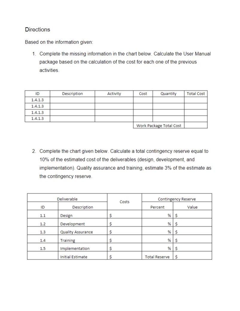 Solved Objective - Estimate an activity cost Calculate | Chegg.com