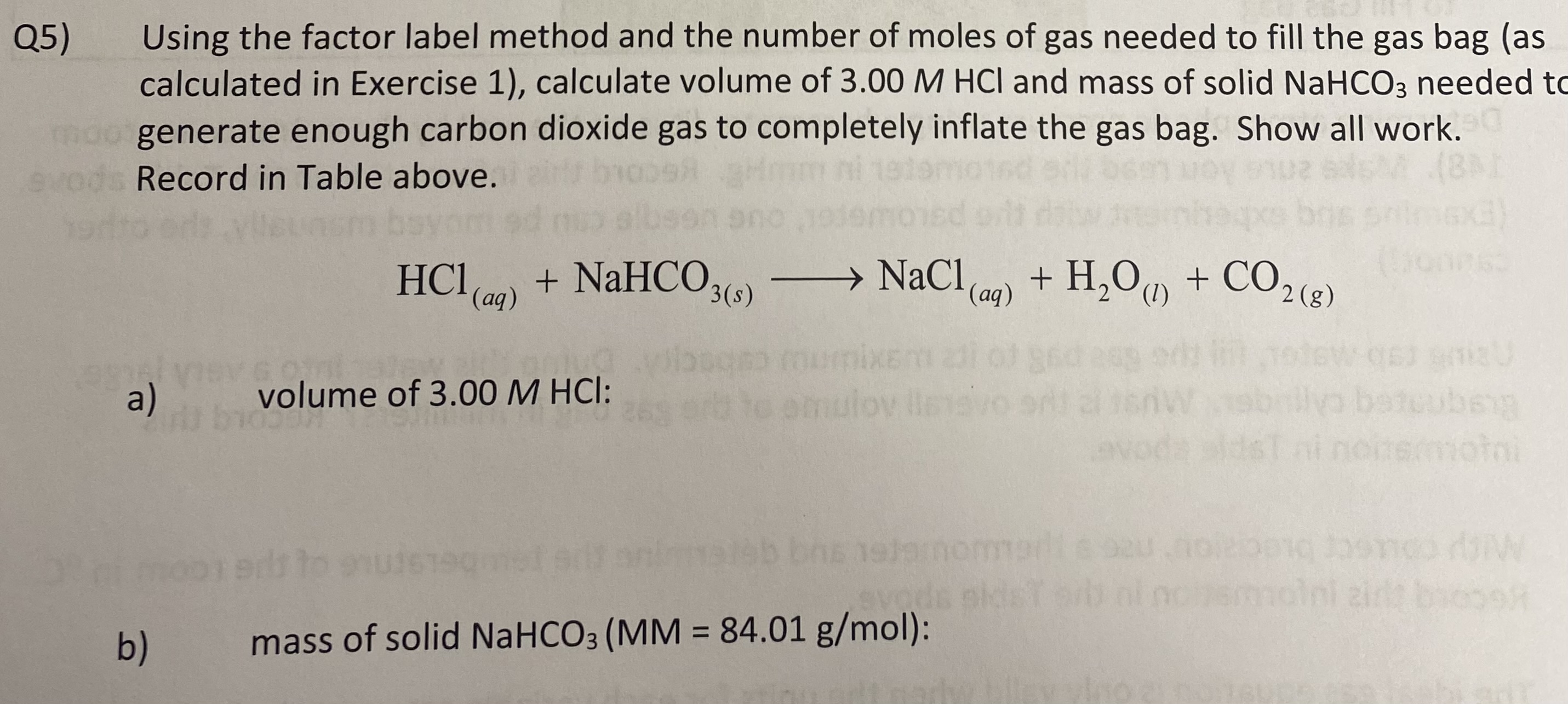 Solved 5) Using the factor label method and the number of | Chegg.com