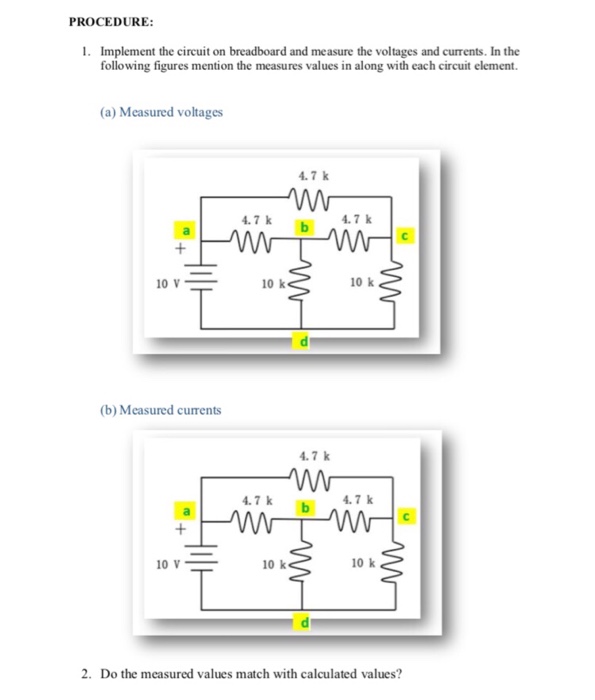 Solved Application Of Kcl Kvl In A Series Parallel 