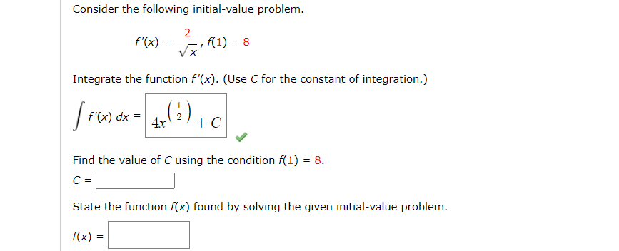 Solved Consider the following initial-value problem. 2 f'(x) | Chegg.com