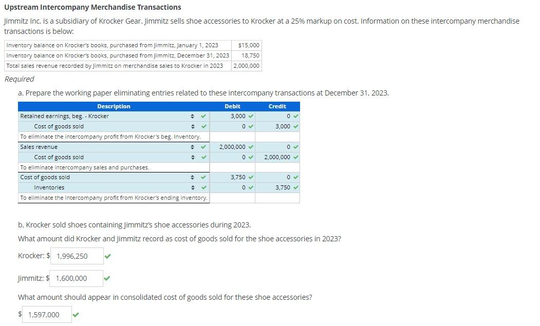 Solved Upstream Intercompany Merchandise Transactions | Chegg.com