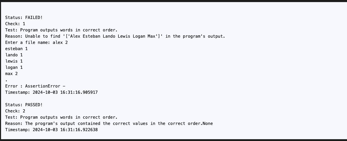 Solved A file concordance tracks the unique words in a file | Chegg.com