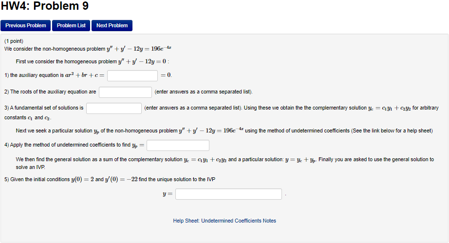 Solved HW4: Problem 9 Previous Problem Problem List Next | Chegg.com