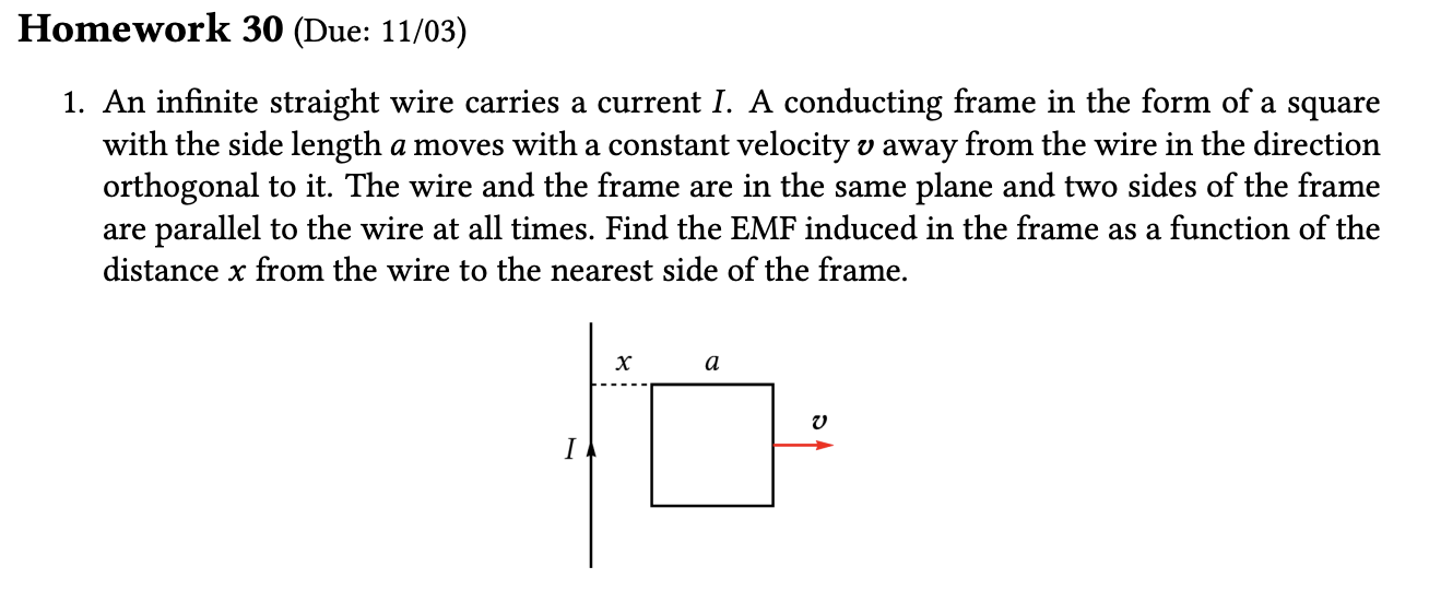 Solved Homework 30 (Due: 11/03)1. ﻿An infinite straight wire | Chegg.com