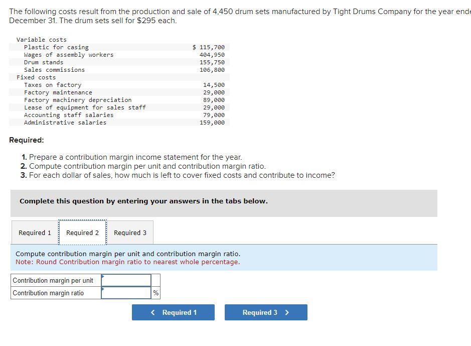 Solved Problem 21-2A (Algo) Contribution margin income | Chegg.com