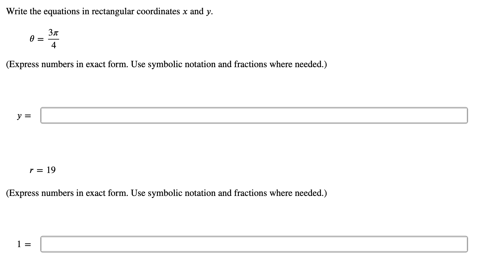 Solved Write the equations in rectangular coordinates \( x | Chegg.com