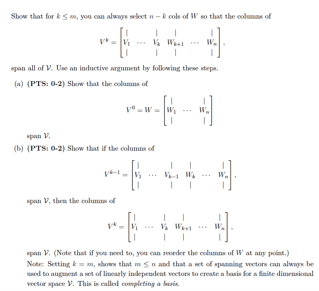 Solved 5. Steinitz Exchange Lemma For a vector space V, let | Chegg.com