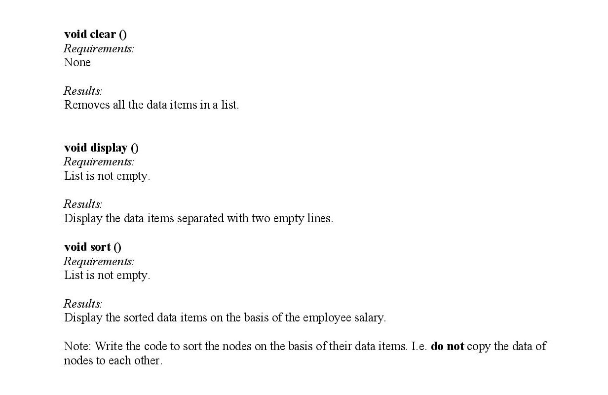 Solved List ADT Q1: Singly Linked List Data Items Each | Chegg.com