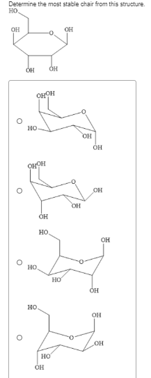 Solved Determine the most stable chair from this structure. | Chegg.com
