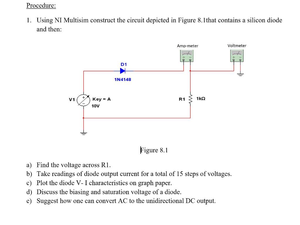 Solved Procedure: 1. Using NI Multisim construct the circuit | Chegg.com