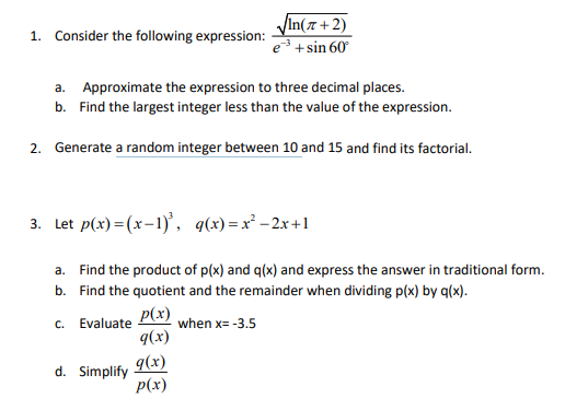 Solved **Only Wolfram Mathematica. Don't give handwritten | Chegg.com