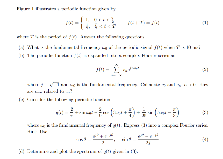 Solved 29 Figure 1 illustrates a periodic function given by | Chegg.com