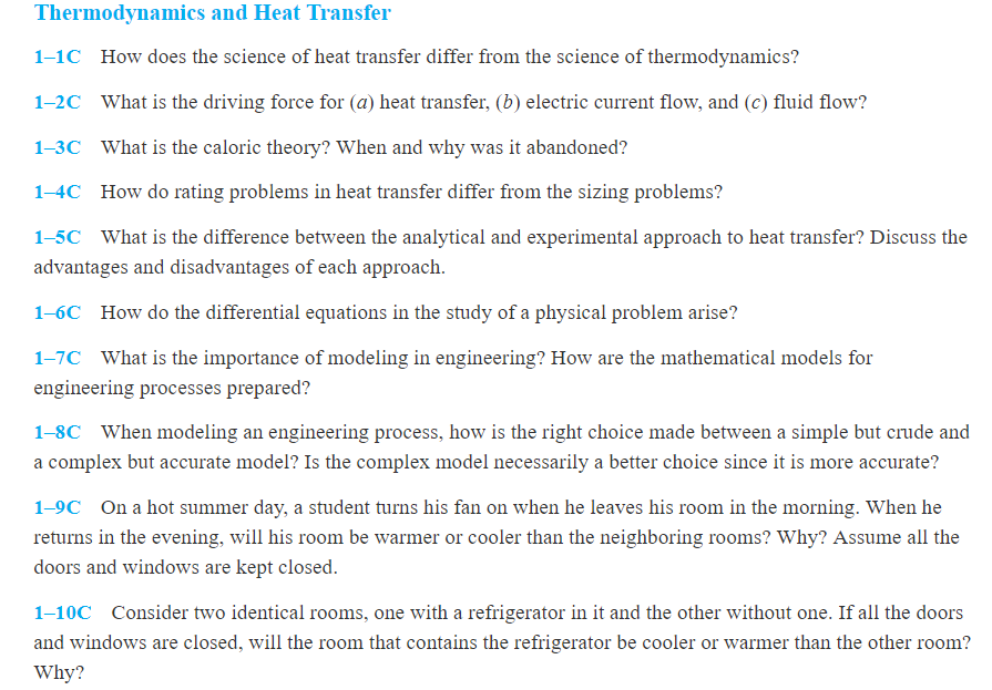 Solved Thermodynamics and Heat Transfer 1-1C How does the | Chegg.com