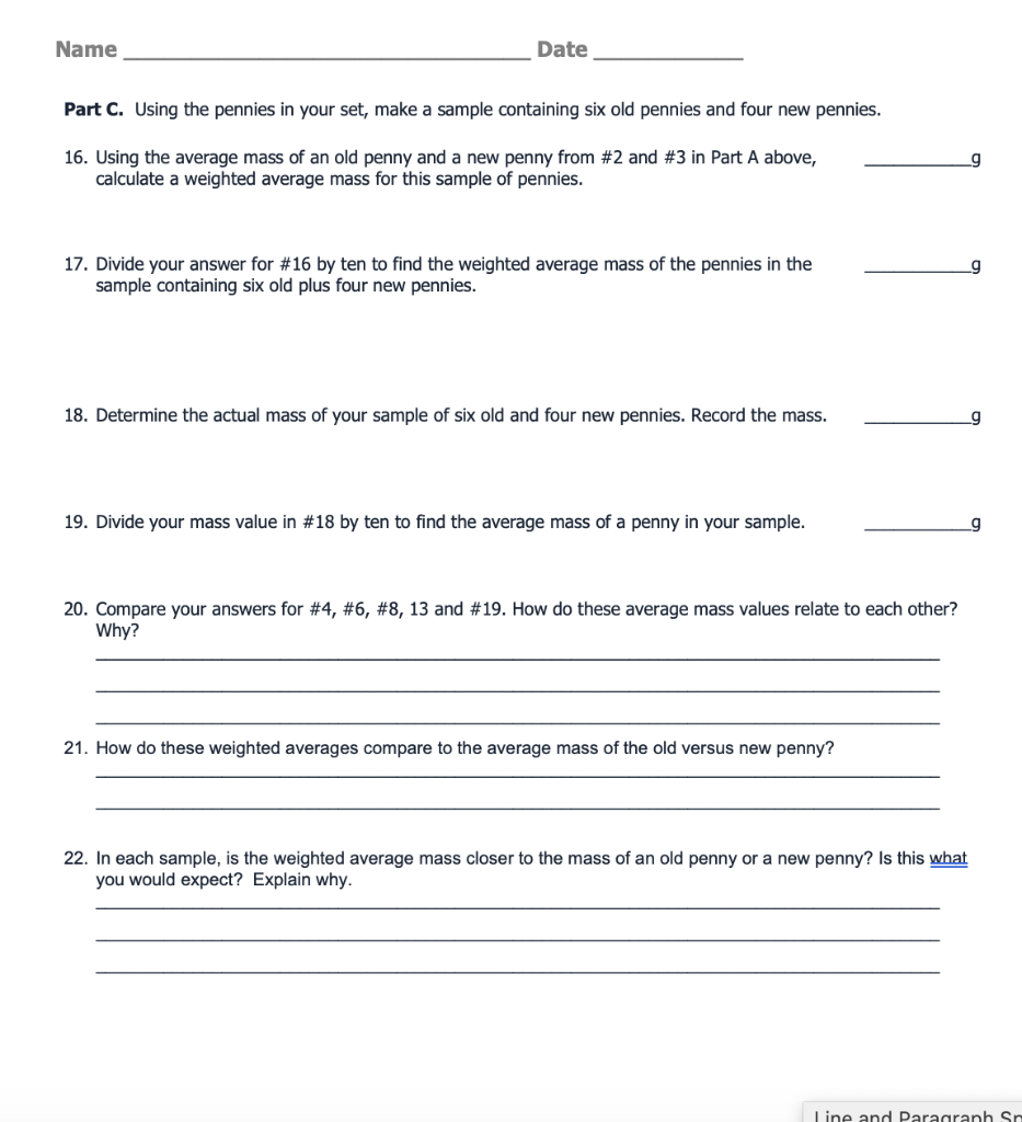 Activity. Weighted Average and Isotope Mass Using the | Chegg.com
