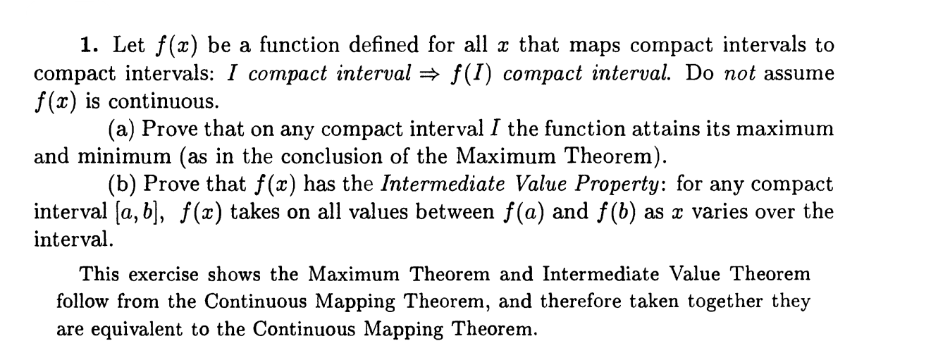 Solved 1. Let f(x) be a function defined for all x that maps | Chegg.com