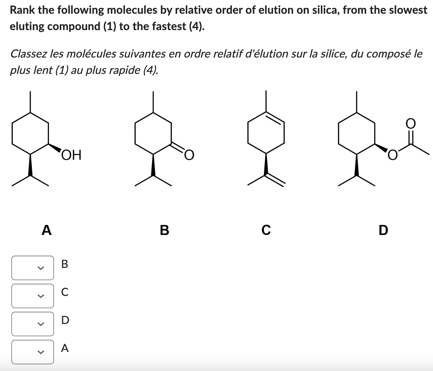 Solved Rank the following molecules by relative order of | Chegg.com