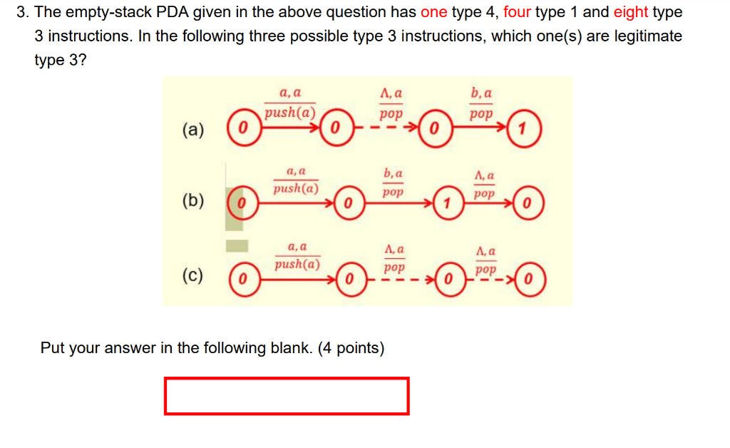 3. The empty-stack PDA given in the above question | Chegg.com