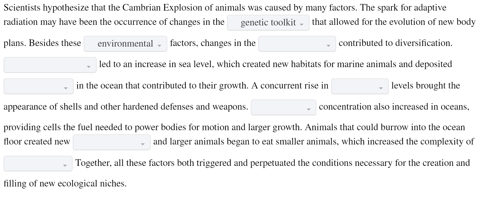 Solved Scientists hypothesize that the Cambrian Explosion of | Chegg.com
