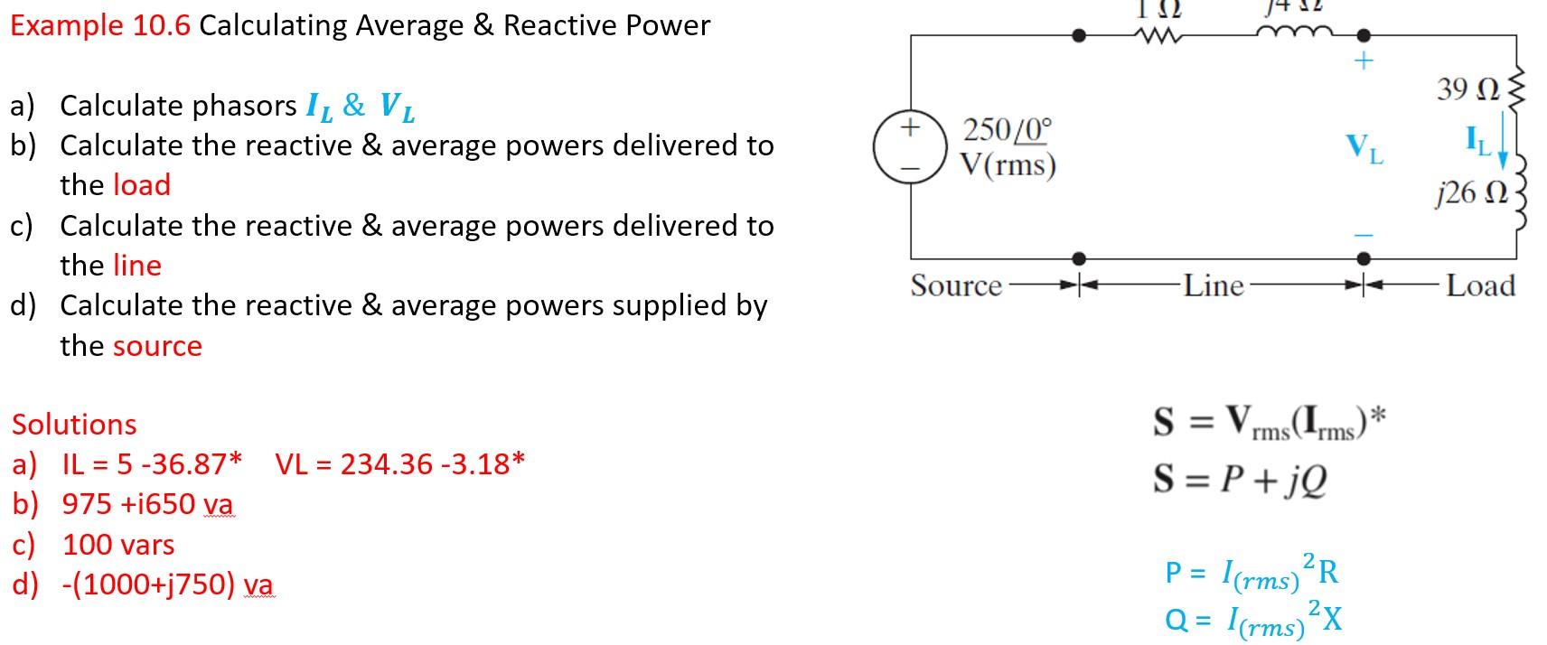 Solved Example 10.6 Calculating Average \& Reactive Power a) | Chegg.com Solved Example 10.6 Calculating Average \& Reactive Power a) | Chegg.com