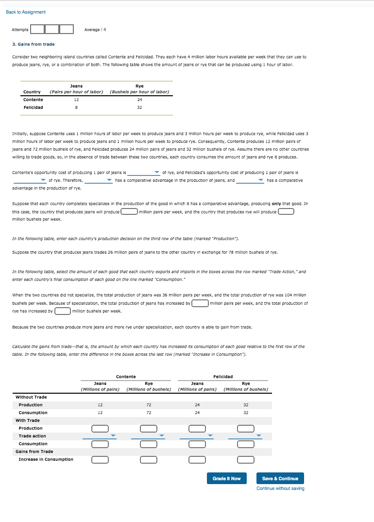 Solved Back to Assignment Attempts Average / 4 3. Gains from | Chegg.com