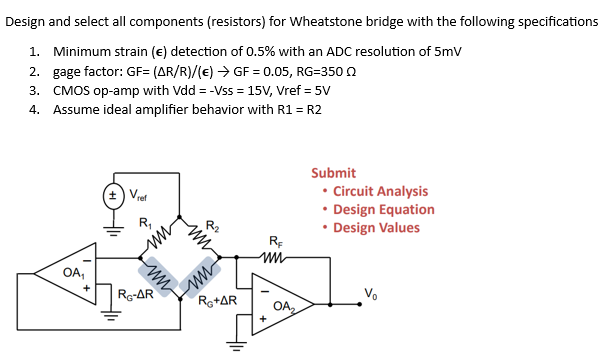 Solved Design and select all components (resistors) for | Chegg.com