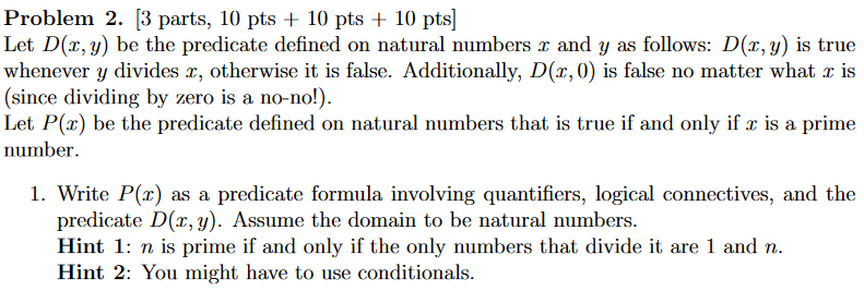 Solved Problem 2. [3 parts, 10 pts + 10 pts + 10 pts] Let | Chegg.com