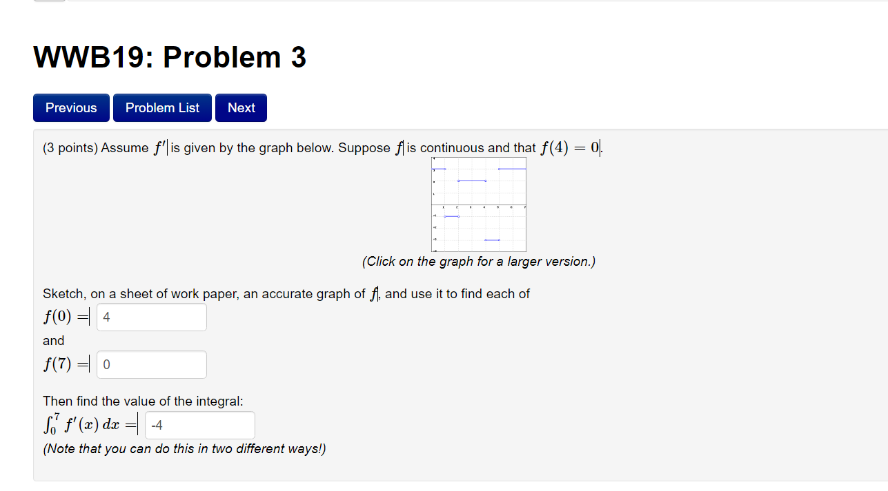 Solved WWB19: Problem 3 Previous Problem List Next (3 | Chegg.com