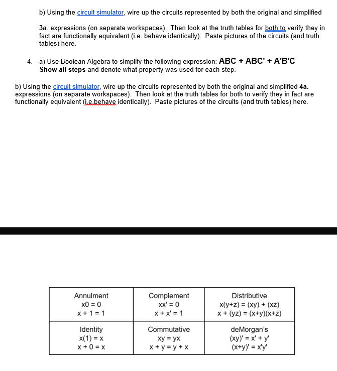 Solved b) Using the circuit simulator, wire up the circuits | Chegg.com