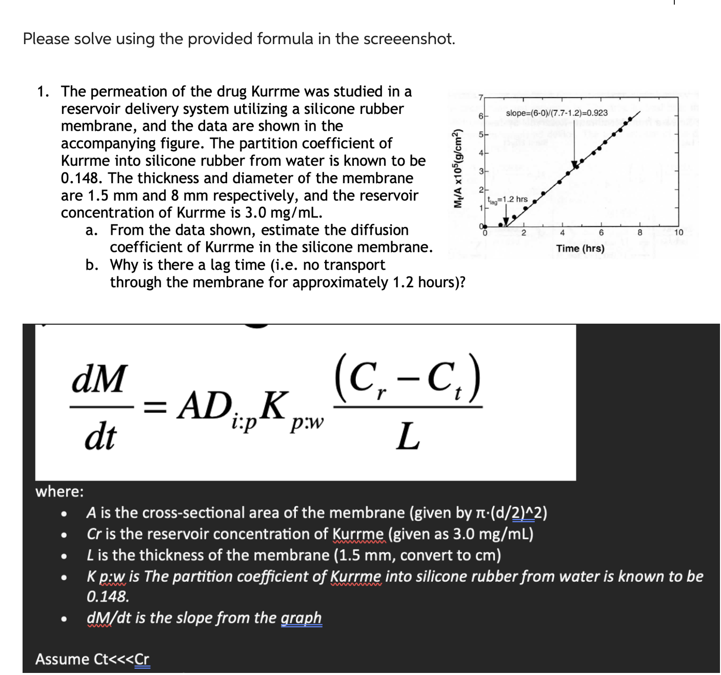 Solved Please solve using the provided formula in the | Chegg.com