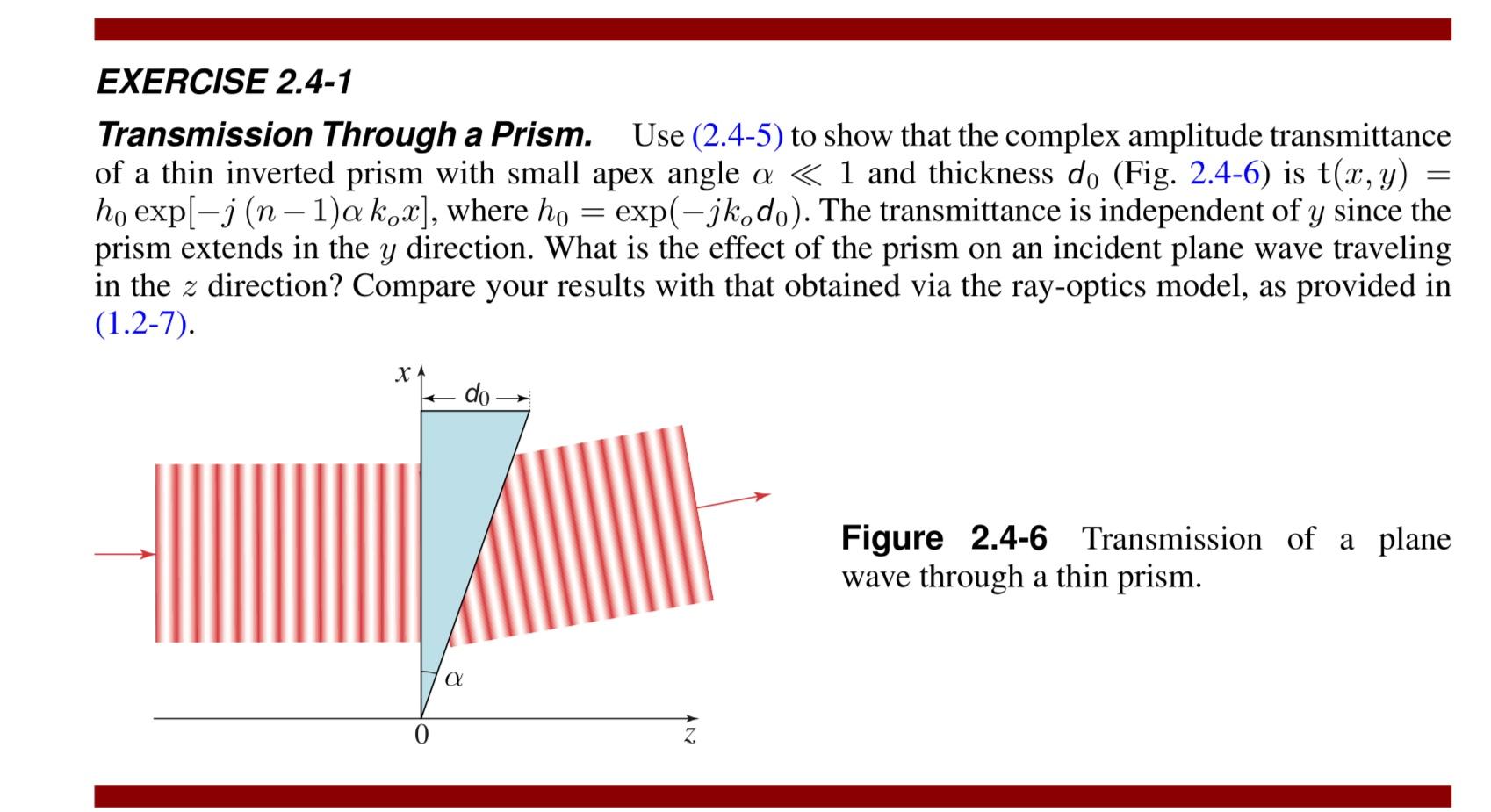 Solved Transmission Through a Prism. Use (2.4-5) to show | Chegg.com