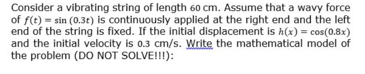 Solved Consider a vibrating string of length 60 cm. Assume | Chegg.com