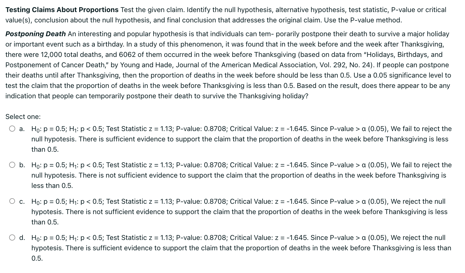 Solved Testing Claims About Proportions Test the given | Chegg.com