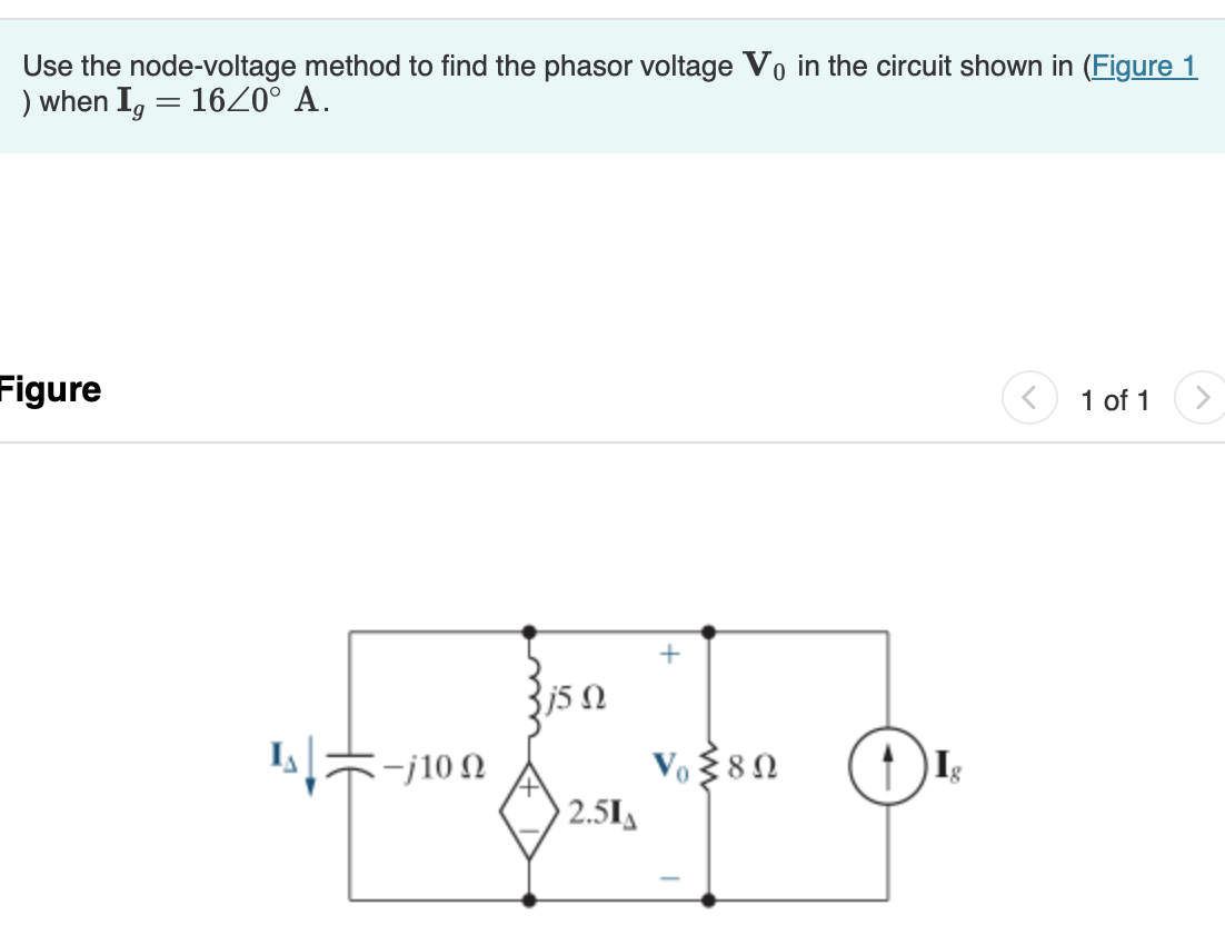 Solved Use the node-voltage method to find the phasor | Chegg.com