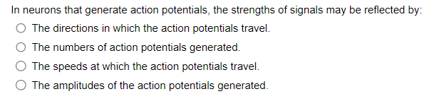 Solved In neurons that generate action potentials, the | Chegg.com